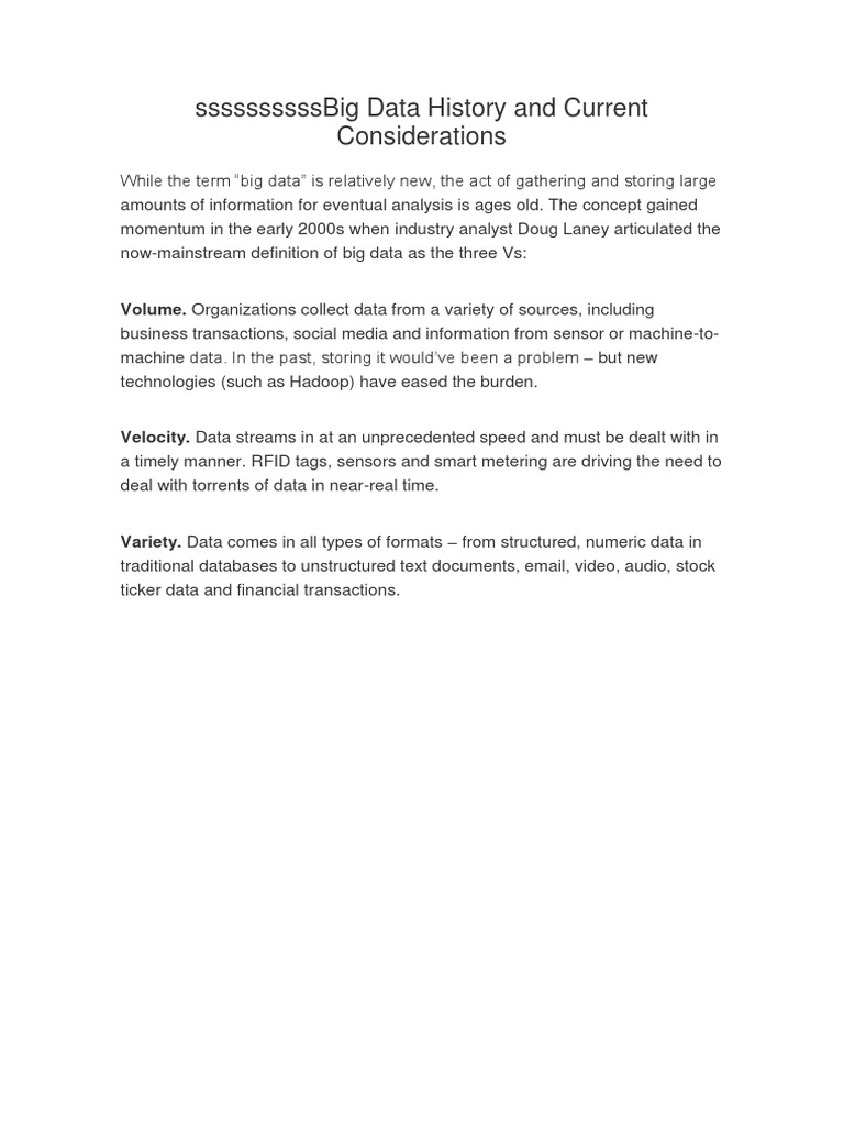 The Three V's of Big Data: Volume, Velocity, and Variety in Modern Data ...