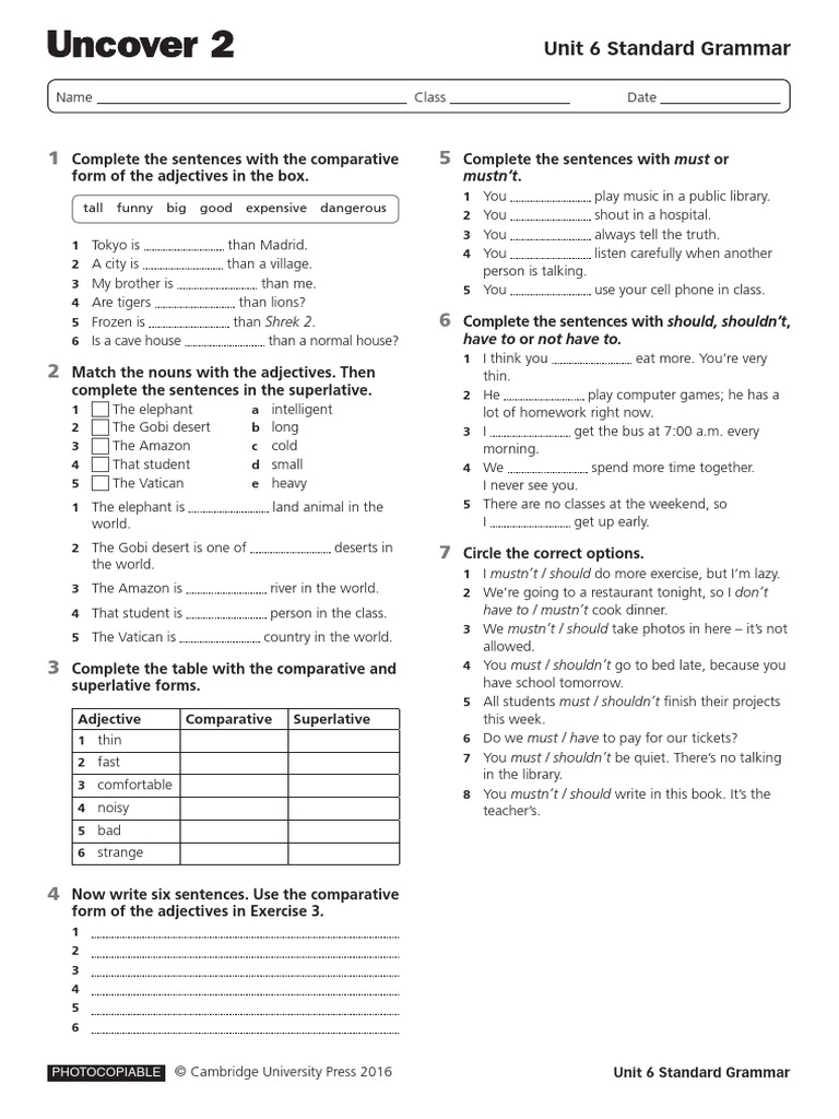 1ST. - GRAMMAR - UNIT - 1 - INGLES 13h50 - 16-05-2019 | PDF | Adjective ...