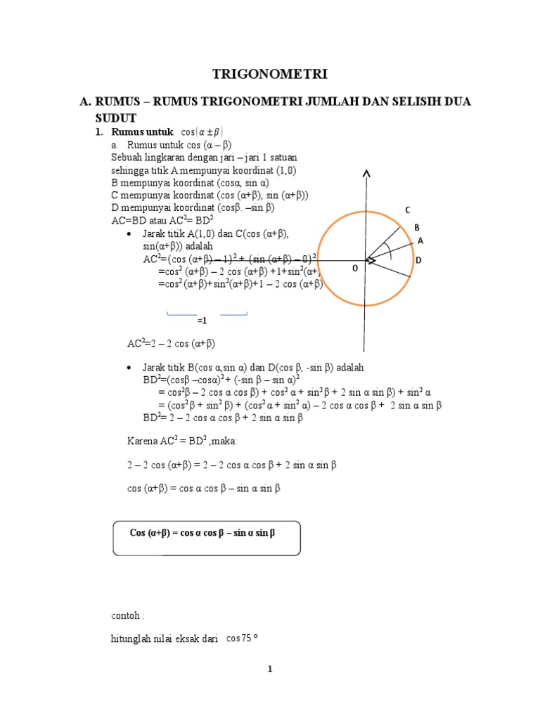 Rumus Trigonometri Sin dan Cos | PDF | Metode & Bahan Ajar