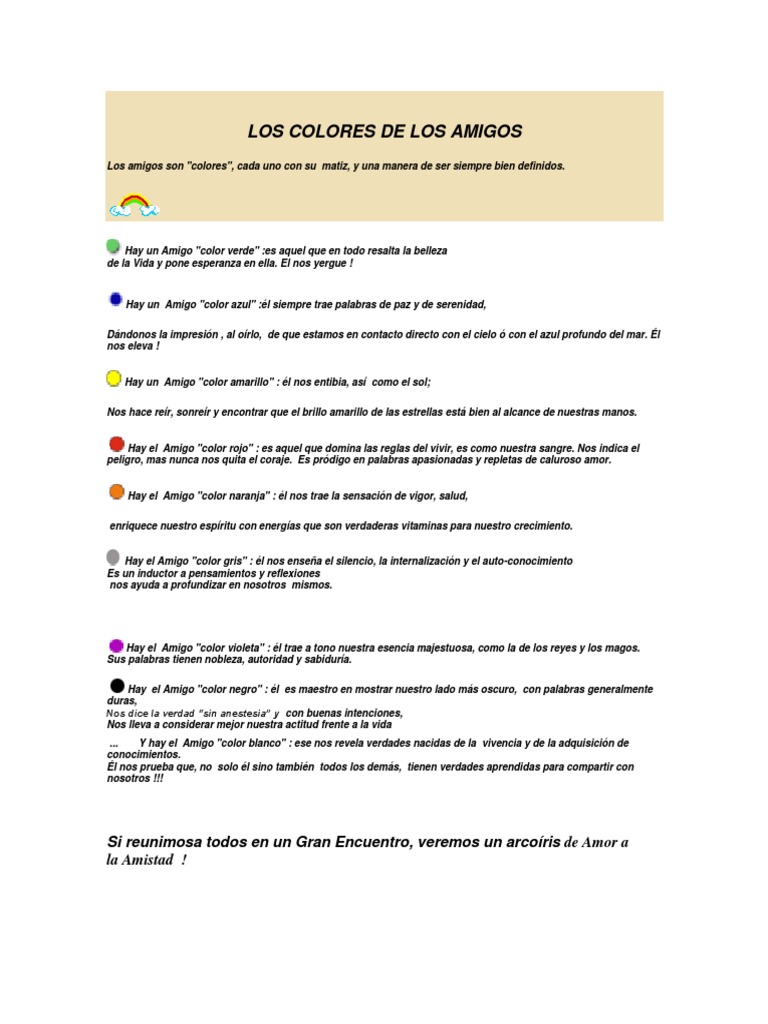 Los Colores de Los Amigos | PDF