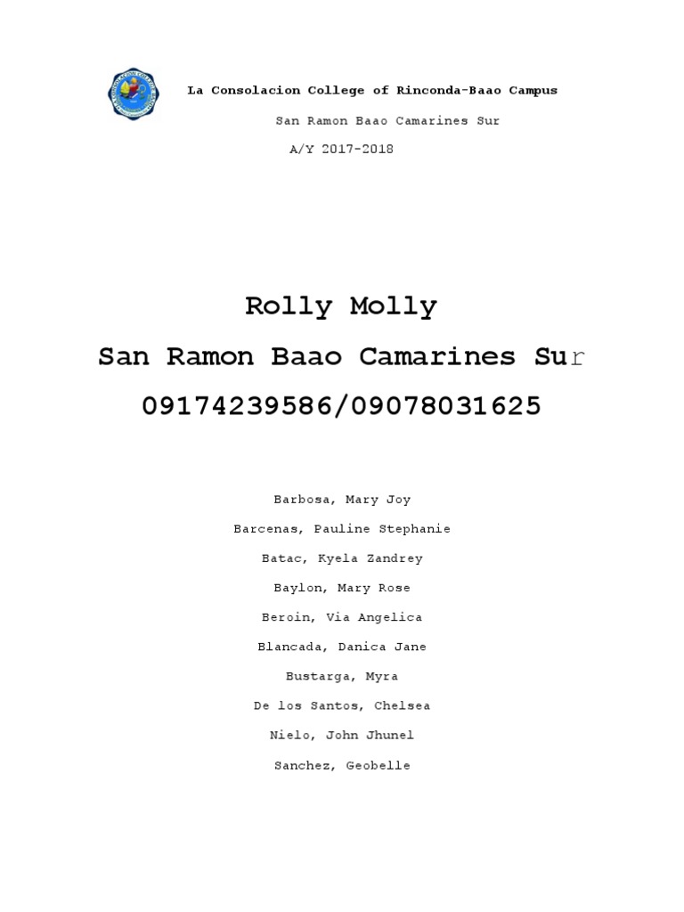 Rolly Molly San Ramon Baao Camarines Sur 09174239586/09078031625 | PDF ...