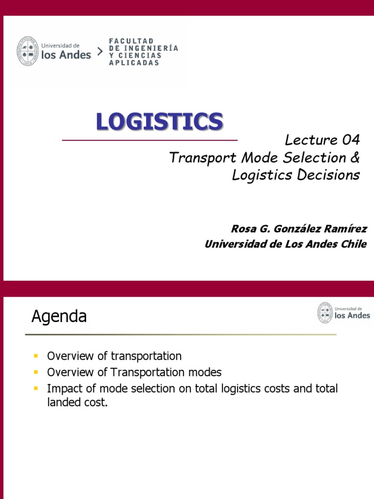 Lecture 04 - Transport Mode Selection and Logistics Decisions PDF | PDF ...