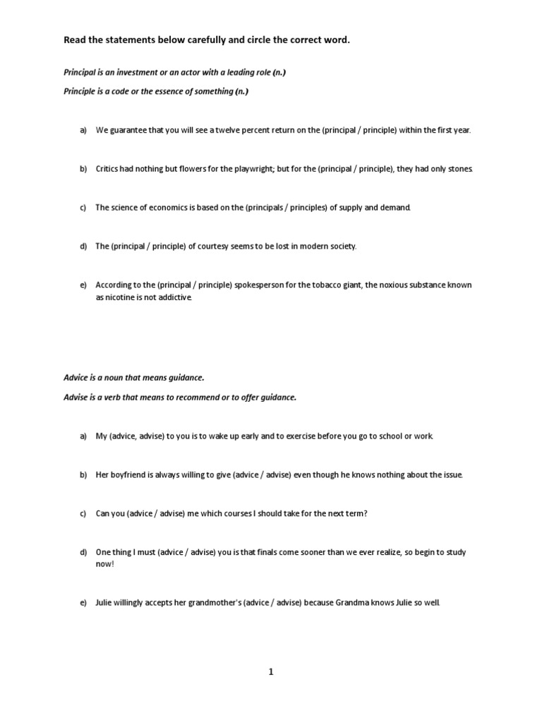 Grammar & Vocabulary Excercise 1 | PDF | Syntax | Grammar