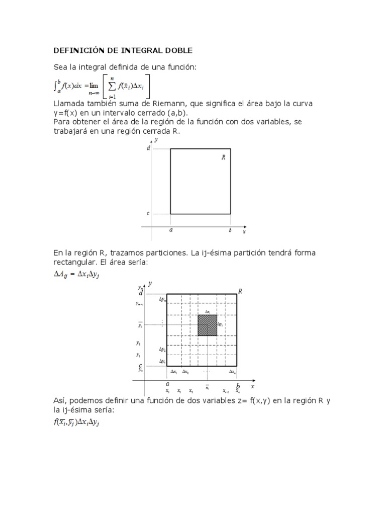 Definición de Integral Doble | PDF | Integral | Geometría