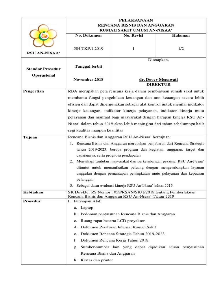 Spo Penyusunan Rba | PDF | Karier & Perkembangan | Pengelolaan Keuangan ...