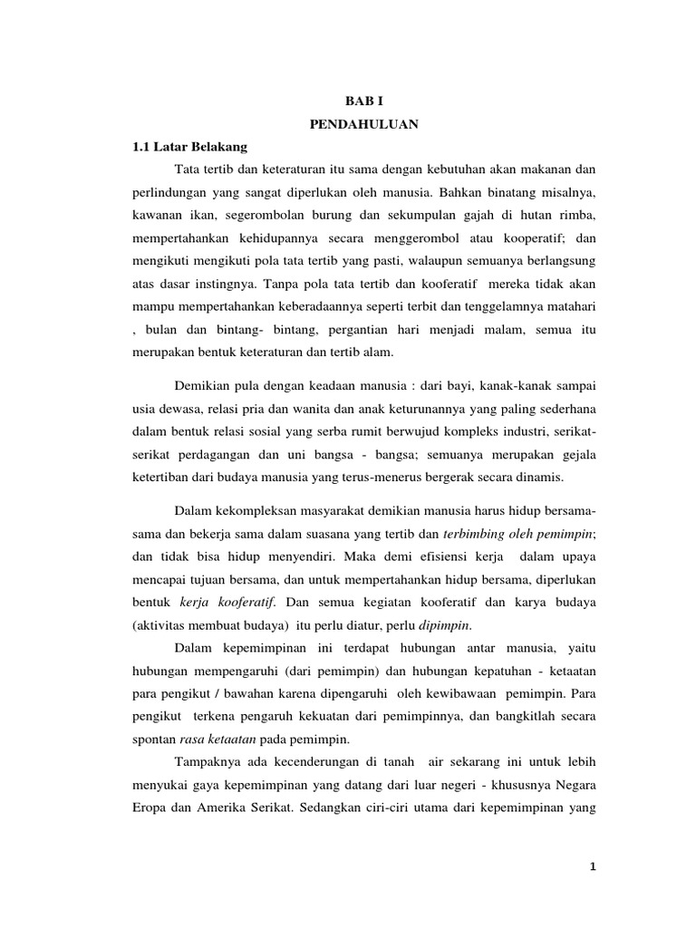 MINI RISET Kepemimpinan | PDF