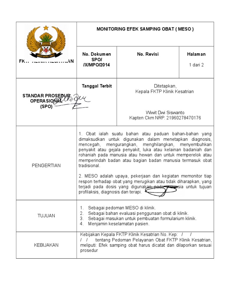 Prosedur Meso di Klinik Kesatrian | PDF