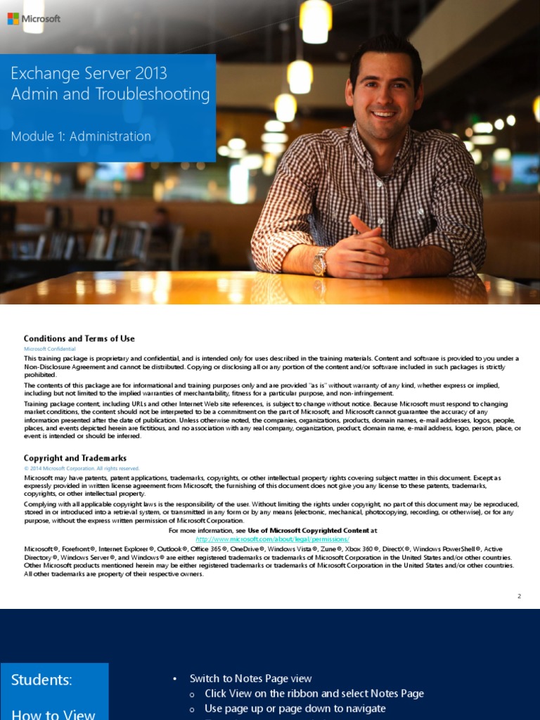 Module 1 - Lesson 1 - Exchange Server 2013 Administration Tools - v2.0 ...