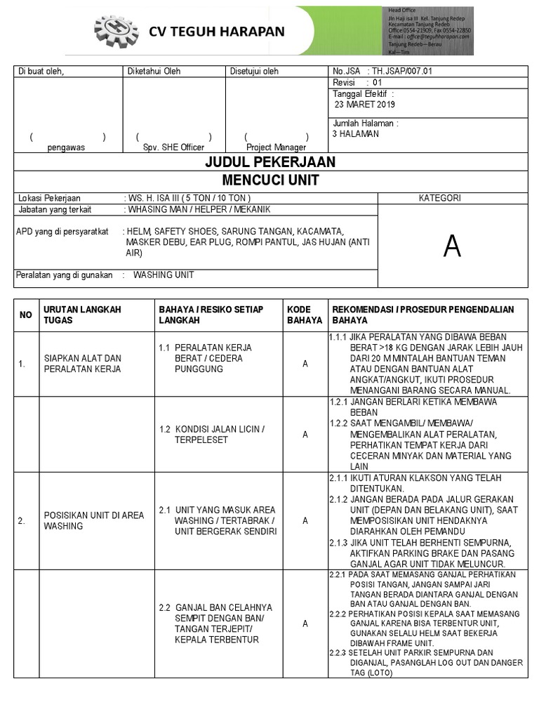 Jsa Washing Unit | PDF