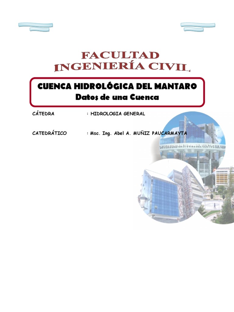 Cuenca Hidrografica Del Mantaro | PDF | Agua subterránea | Hidrología