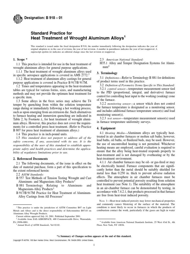 B918 PDF | PDF | Heat Treating | Annealing (Metallurgy)