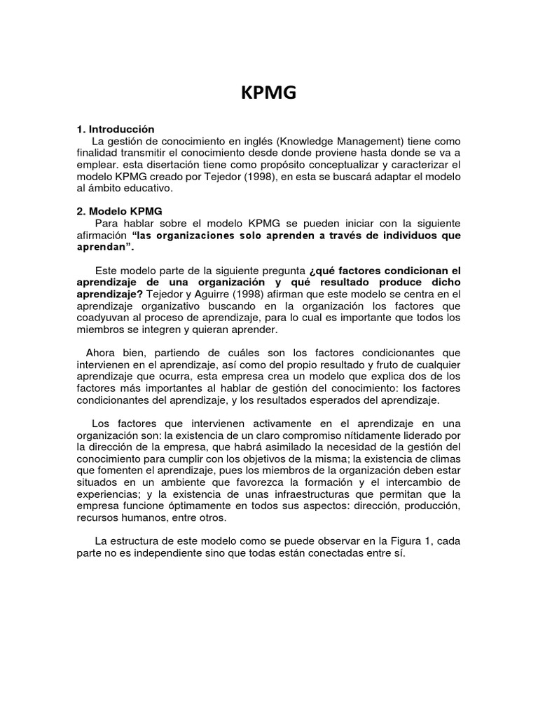 Lectura KPMG | PDF | Conocimiento administrativo | Aprendizaje