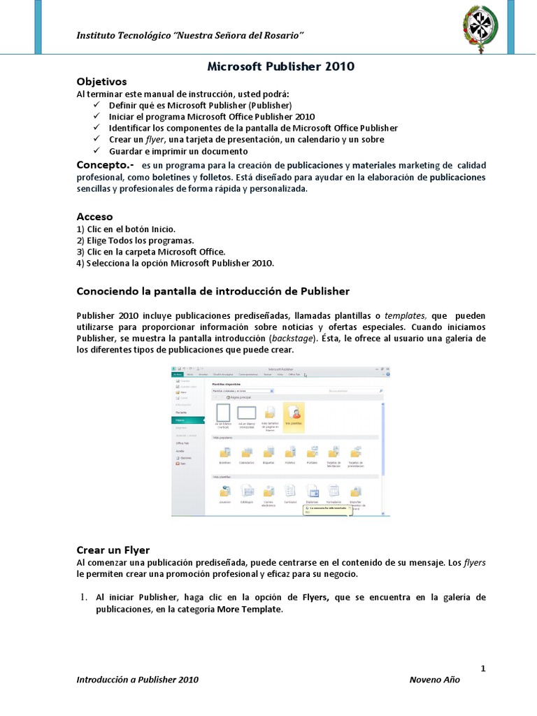 Introducción a Microsoft Publisher 2010 | PDF | Point and Click | Microsoft