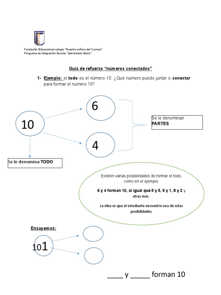 Números Conectados: Ejercicios para Formar el 10 | PDF