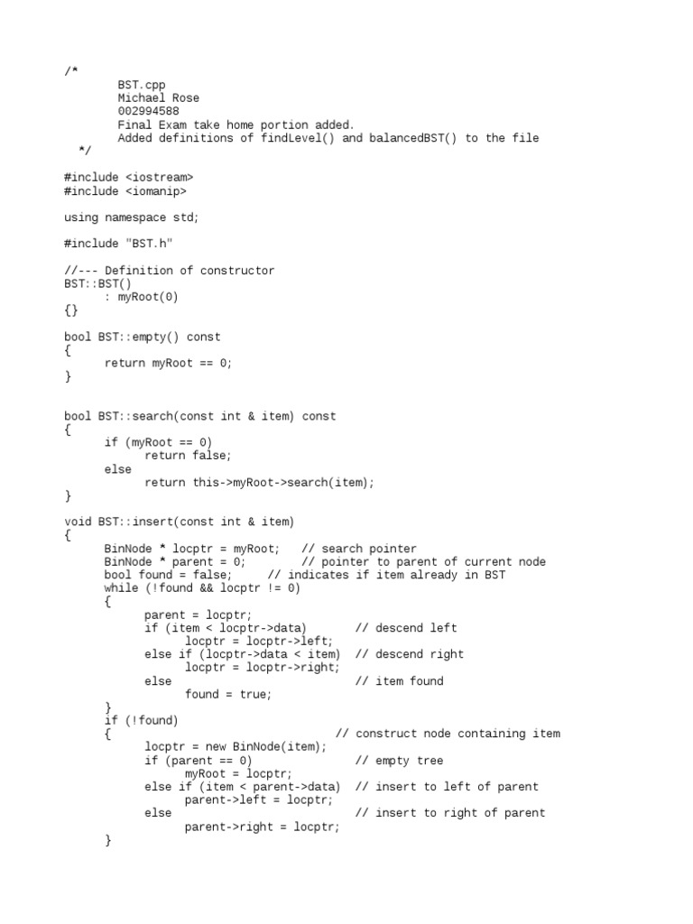 BST | PDF | Theoretical Computer Science | Software Engineering