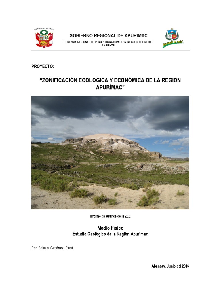 Estudio Geologico de La Region Apurimac ZEE | PDF | Roca (geología) | Estrato
