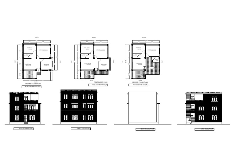 Ground Floor Plan Plinth Area 886.453 SQ FT First Floor Plan Floor Area ...