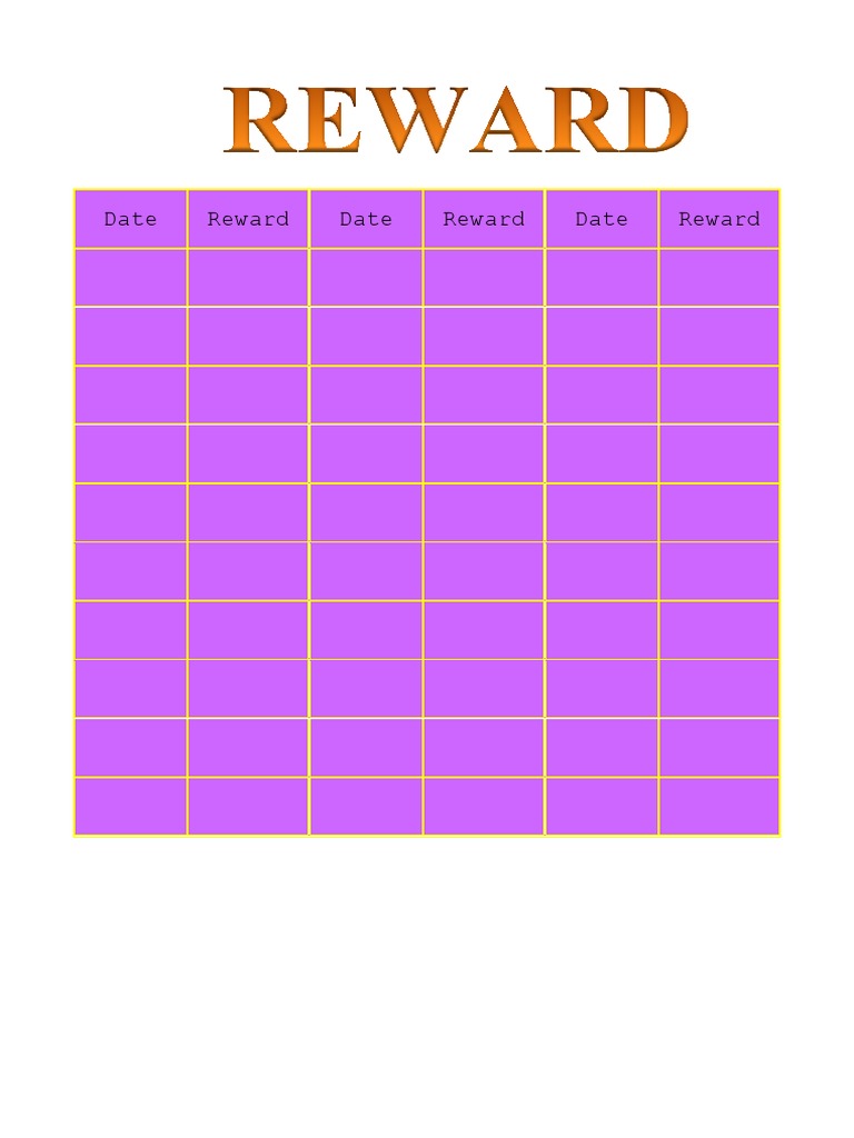 Printable Reward Chart Template | PDF