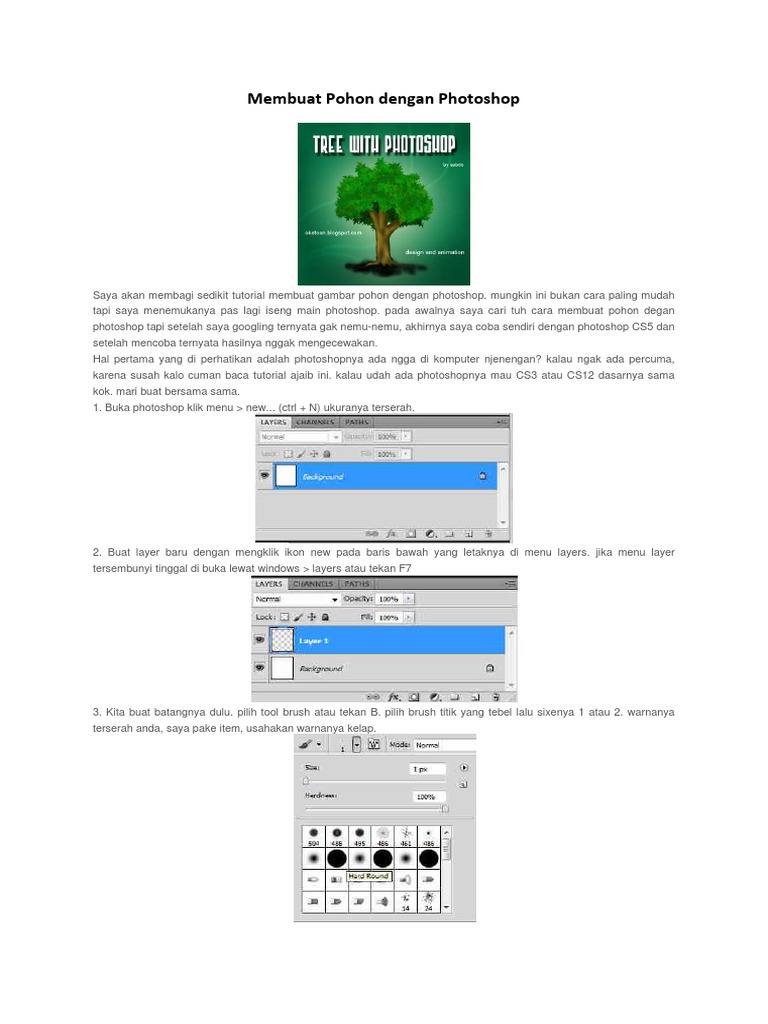 Membuat Pohon Dengan Photoshop | PDF | Griya & Taman | Seni
