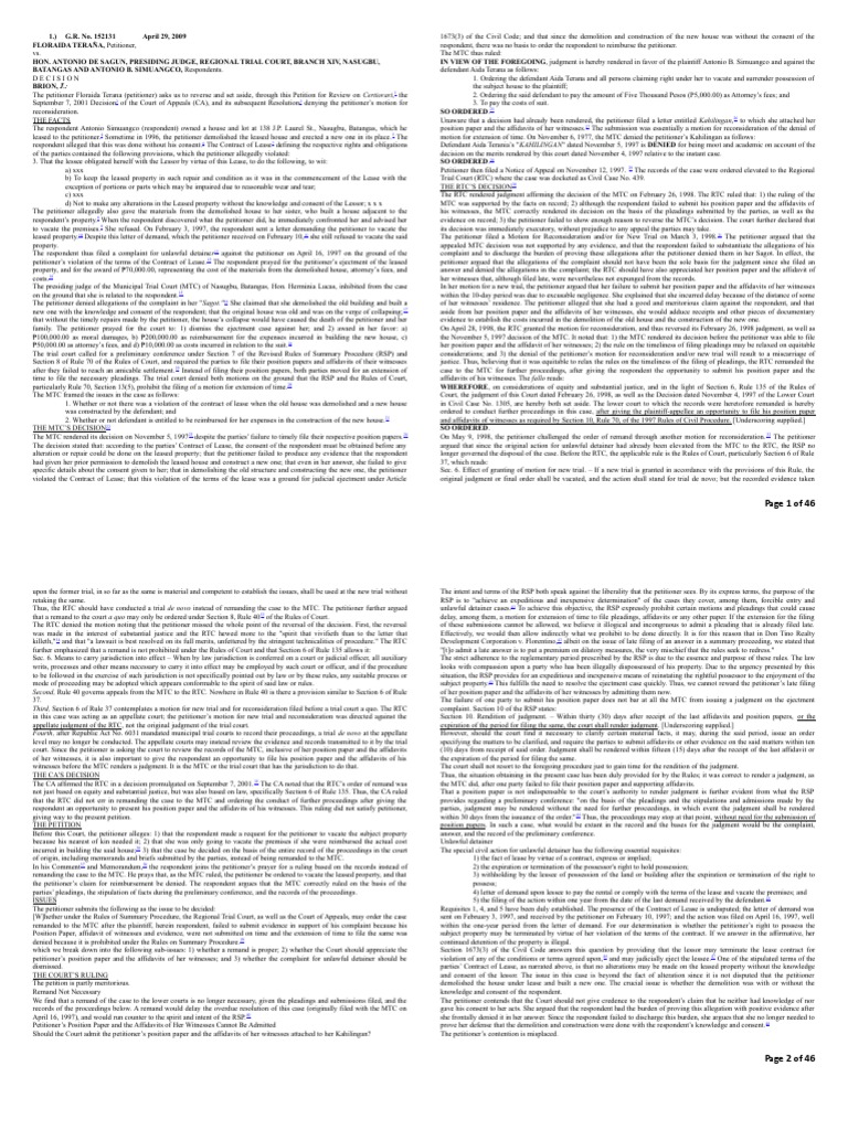 Cases For Spec Pro Class | PDF | Lawsuit | Eviction