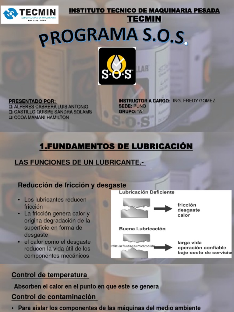 Programa Sos | PDF | Lubricante | Bomba