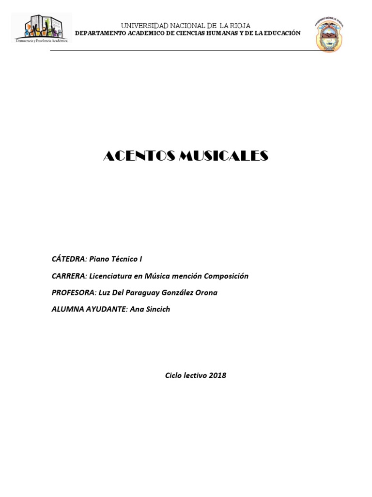 Tipos y Ejemplos de Acentos Musicales | PDF | Notación musical ...