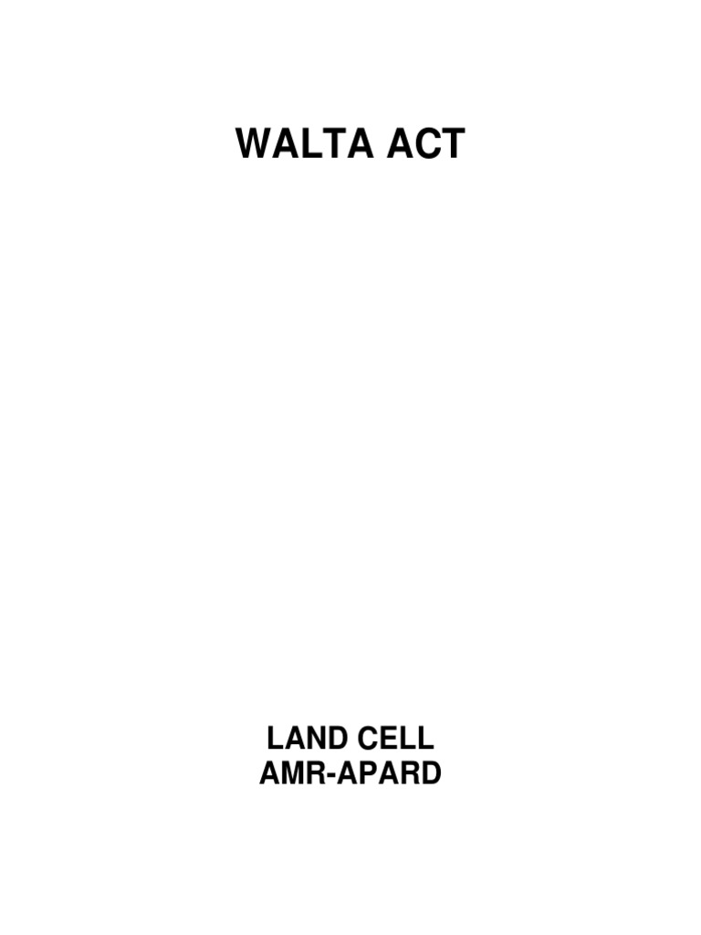 Walta Act 2002 | PDF | Water Resources | Drinking Water