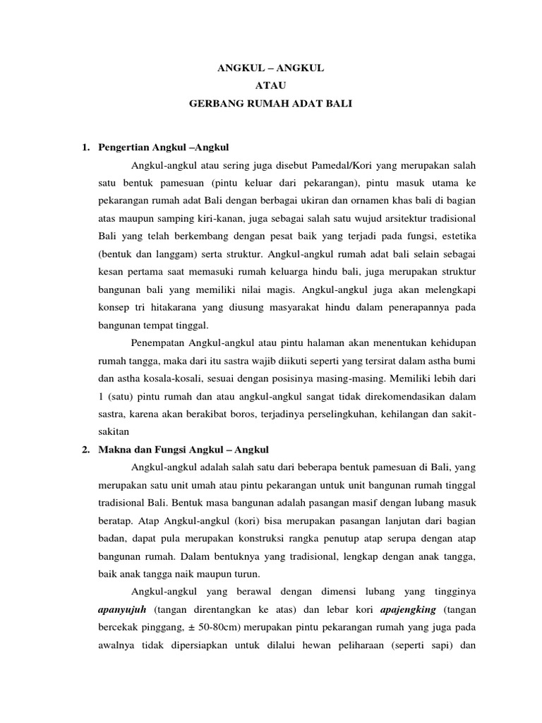 Angkul - Angkul | PDF | Seni | Ilmu Sosial