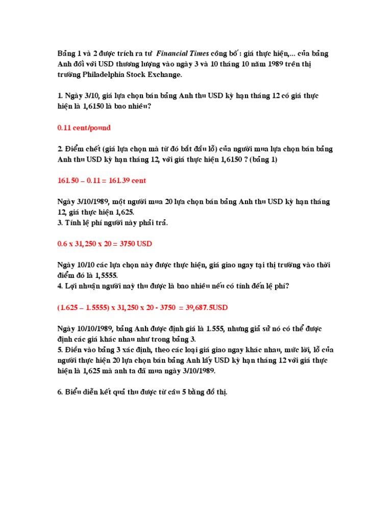 Option - Exercise 2 - Solution | PDF | Put Option | Financial Economics