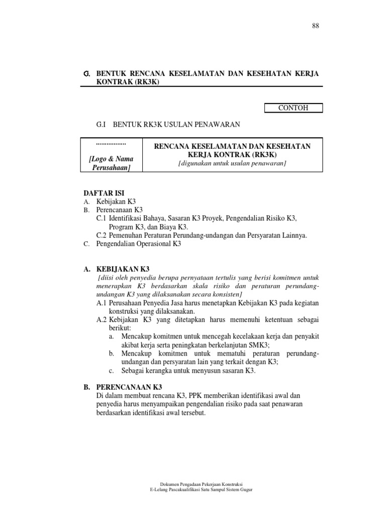 Contoh Isian RK3K | PDF