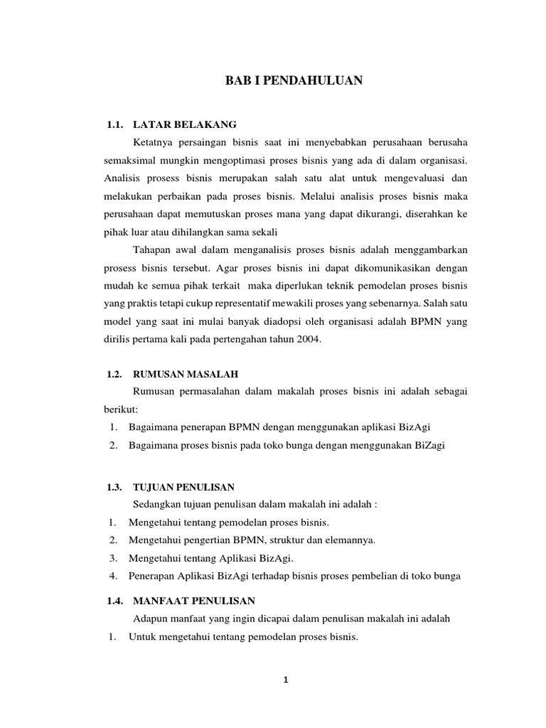 Pemodelan Proses Bisnis Toko Bunga Menggunakan Pendekatan BPMN Dan ...