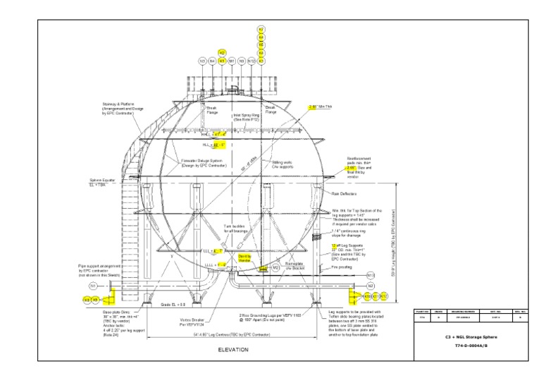 Reference Drawing of Spherical Vessel | PDF
