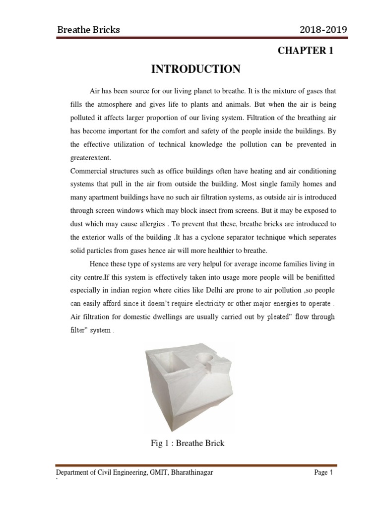 Air-Purifying Breathe Bricks Overview | PDF | Particulates | Filtration