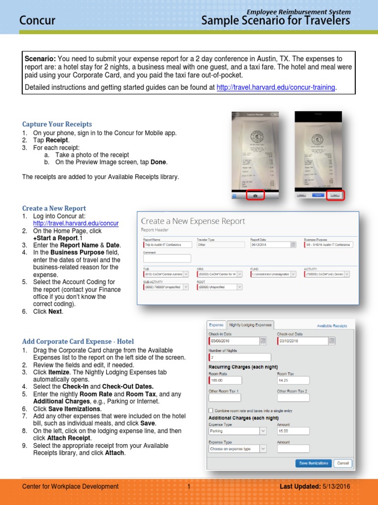 Concur Sample Scenario For Travelers | PDF | Service Industries | Business