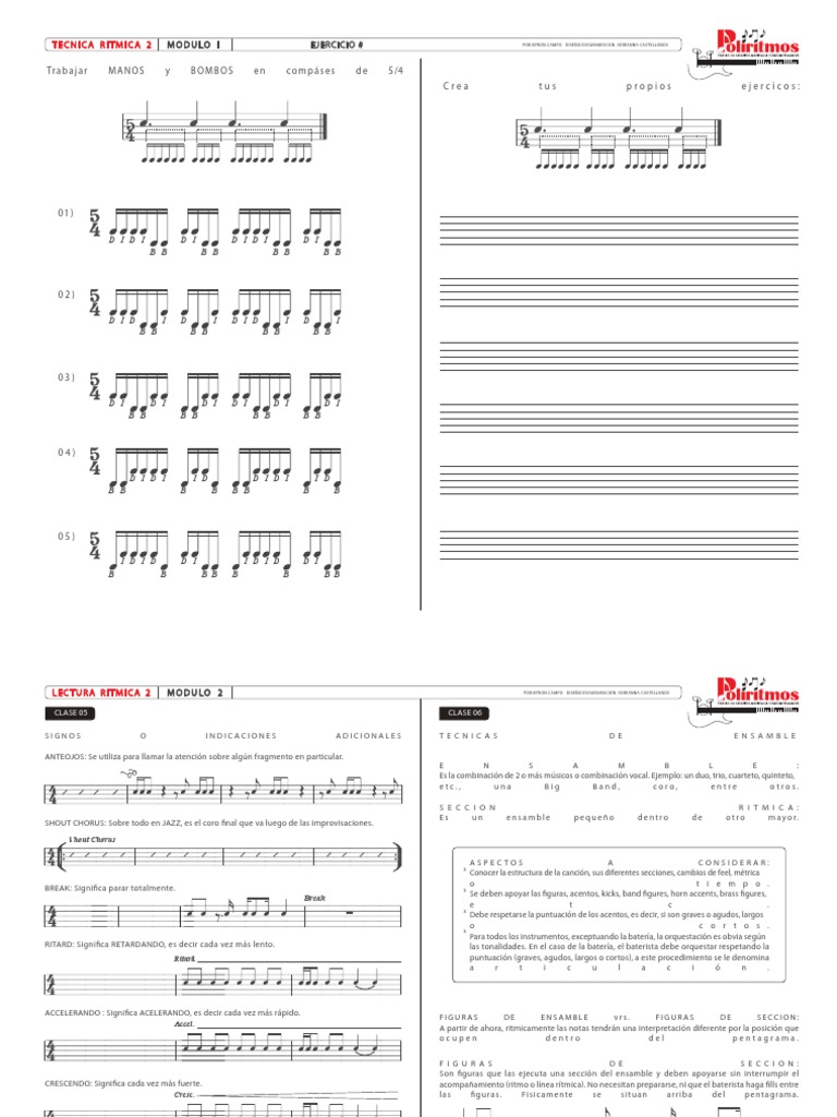 Bateria Estilos 2-09 | PDF | Ritmo | Composiciones Musicales