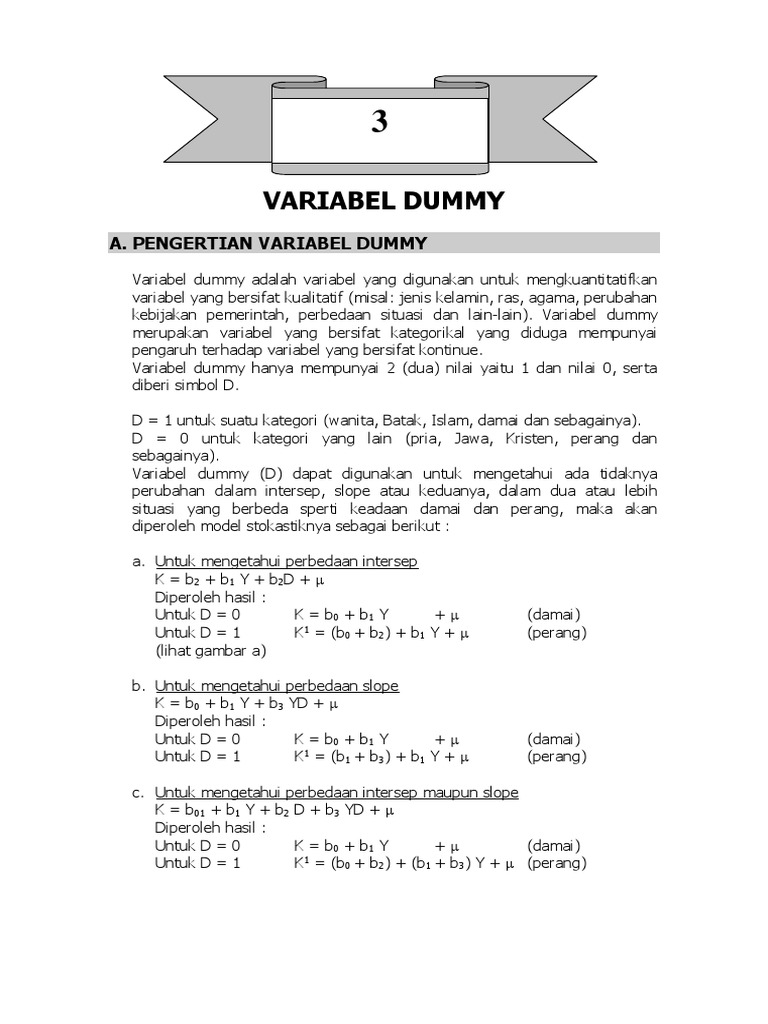Penggunaan Variabel Dummy dalam Regresi | PDF