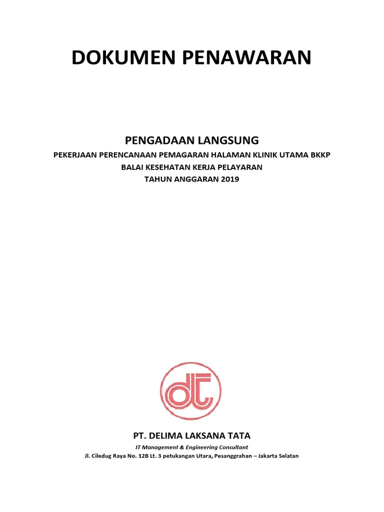 Cover Dokumen Penawaran | PDF