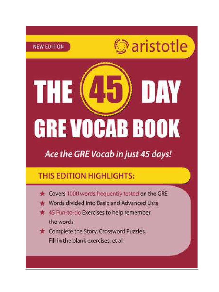 GRE 45 Day Vocab Book Sample | PDF | Graduate Record Examinations | Reading Comprehension