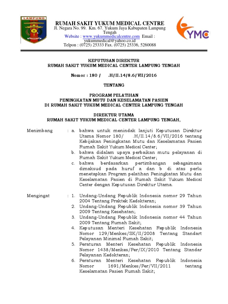 SK Program Pelatihan PMKP | PDF