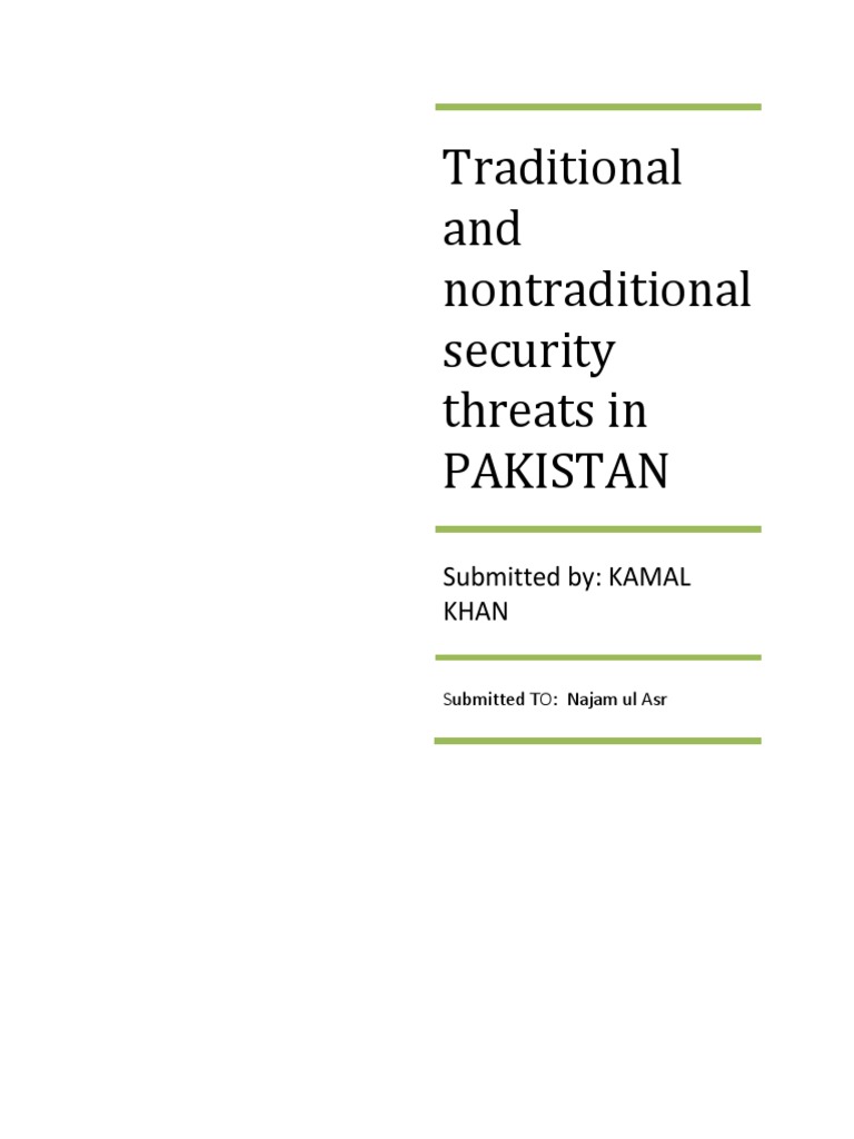 Traditional and Nontraditional Security Threats in PAKISTAN | PDF ...
