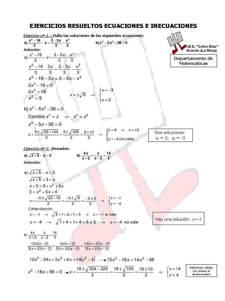 Ecuaciones e Inecuaciones 2 PDF | PDF | Ecuaciones | Objetos matemáticos