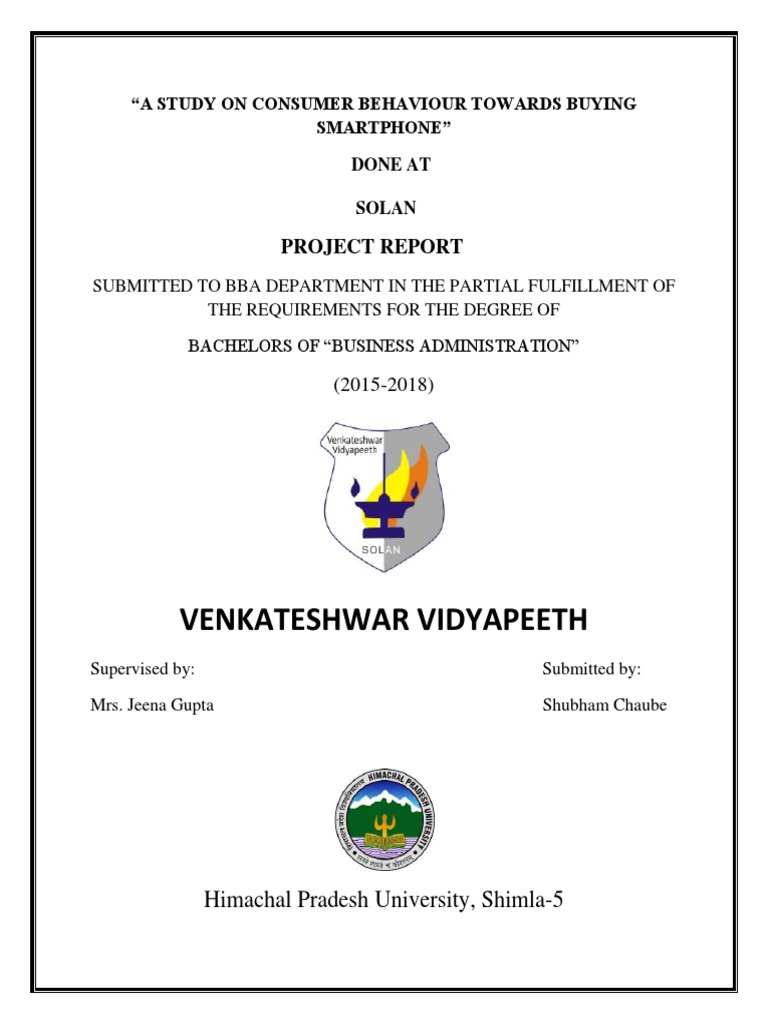 Project Front Pages Shubh | PDF