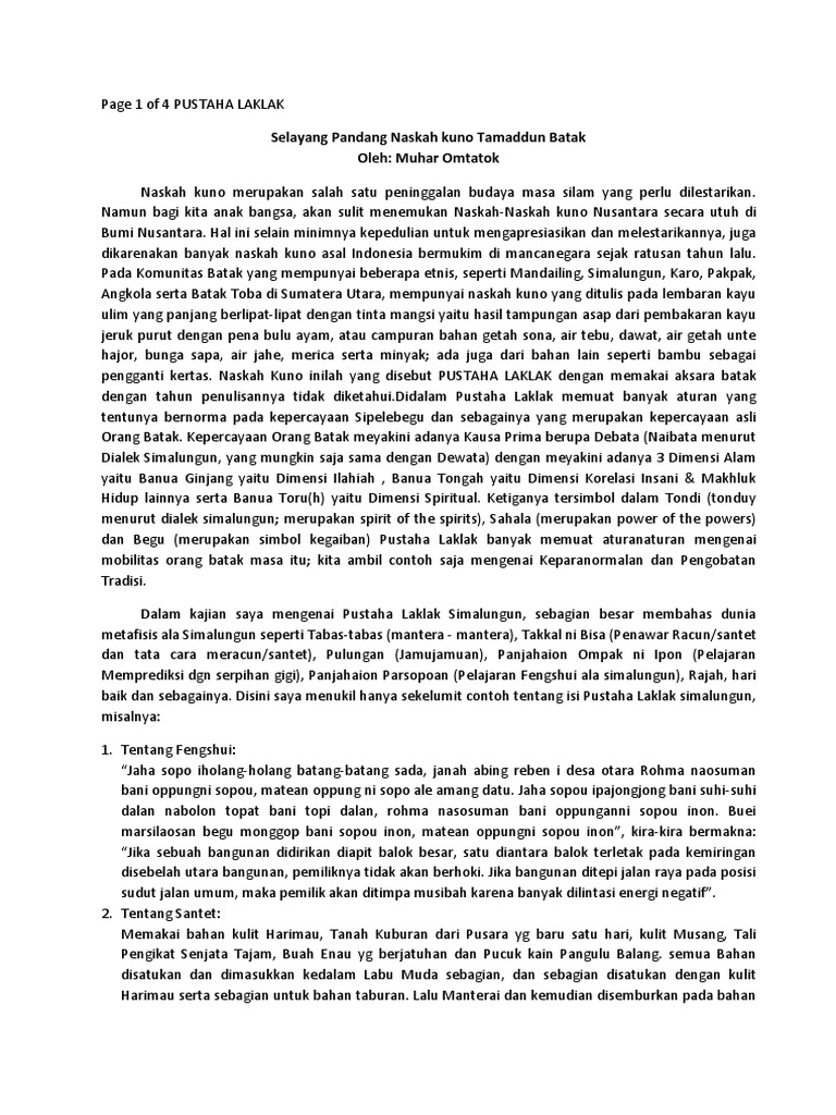 Pustaha Laklak | PDF