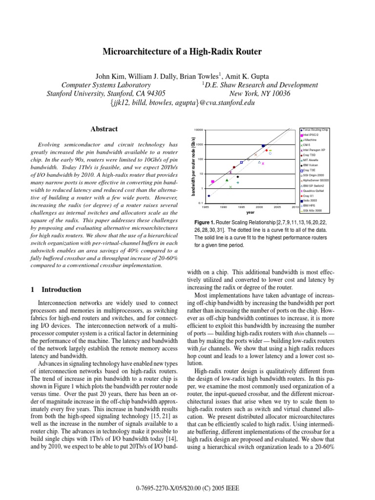 High-Radix Router Microarchitecture | PDF | Latency (Engineering ...