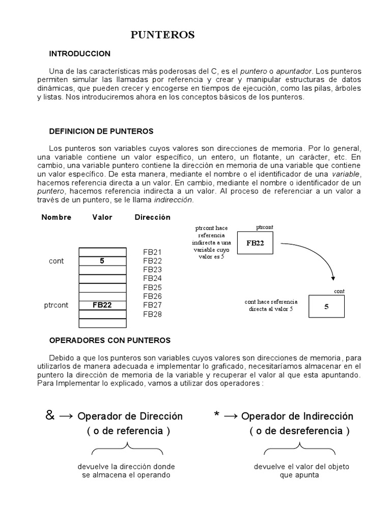 Introducción a Punteros en C | PDF | Puntero (Programación de ...