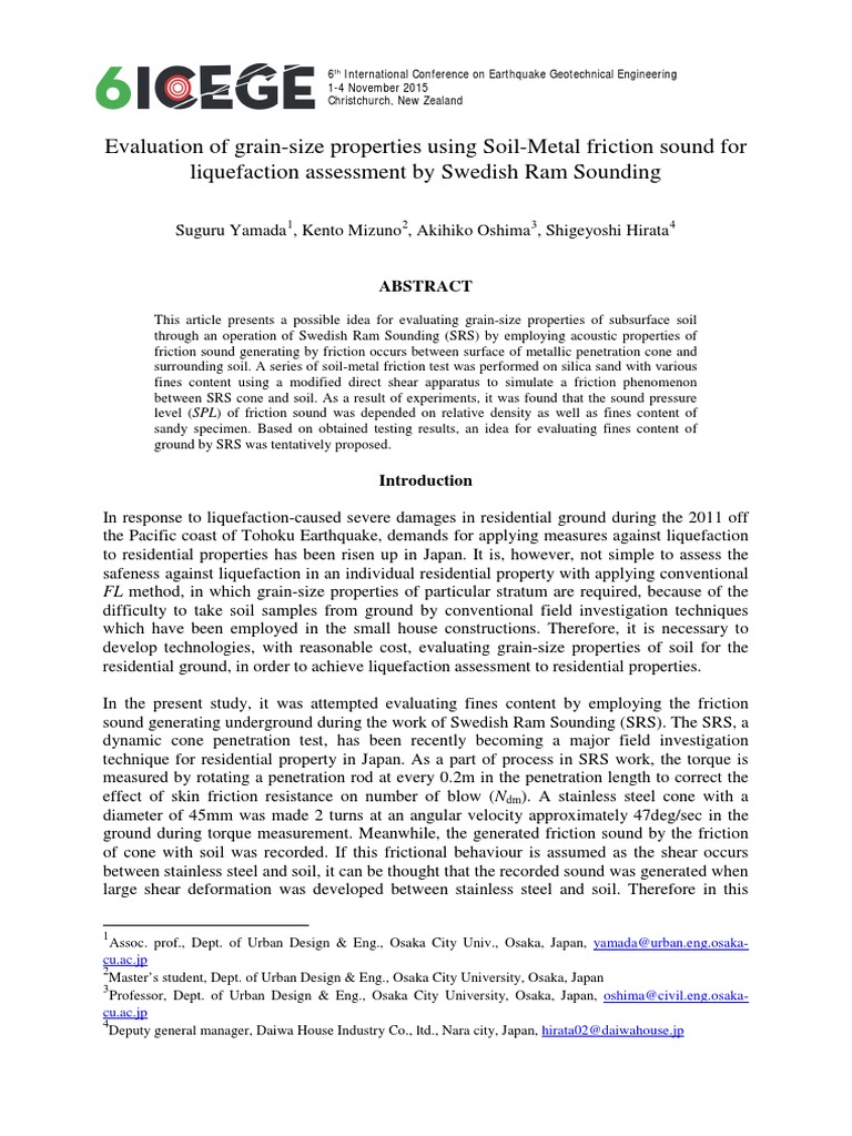 Evaluation of Grain-Size Properties Using Soil-Metal Friction Sound For ...