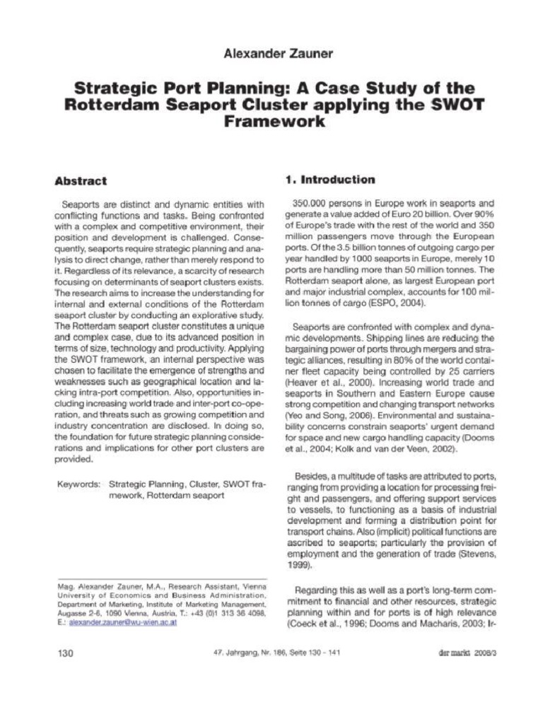 Strategic Port Planning | PDF