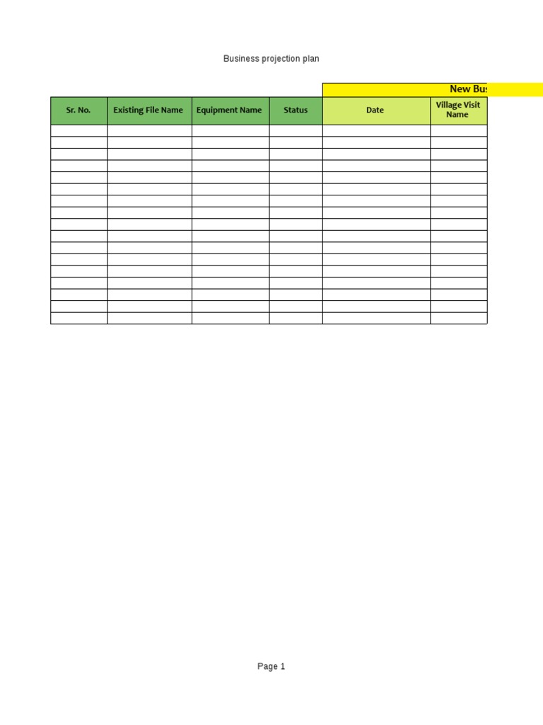 Business Projection Plan | PDF