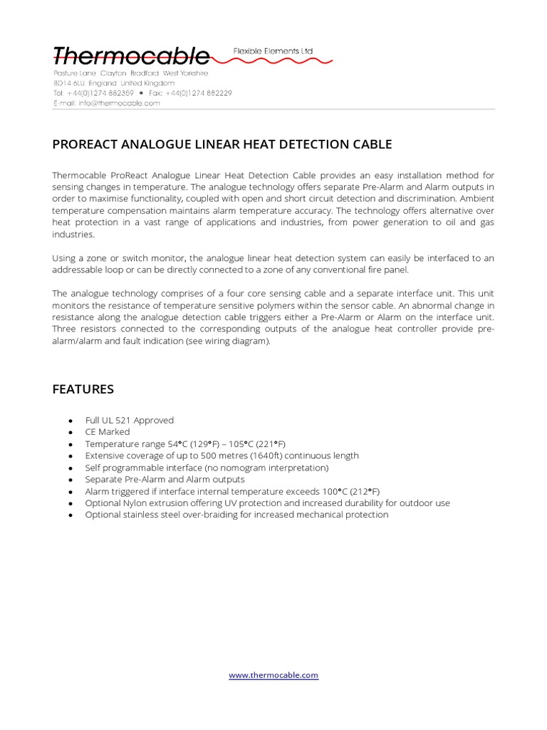 Proreact Analogue LHD Datasheet | PDF | Electrical Resistance And ...