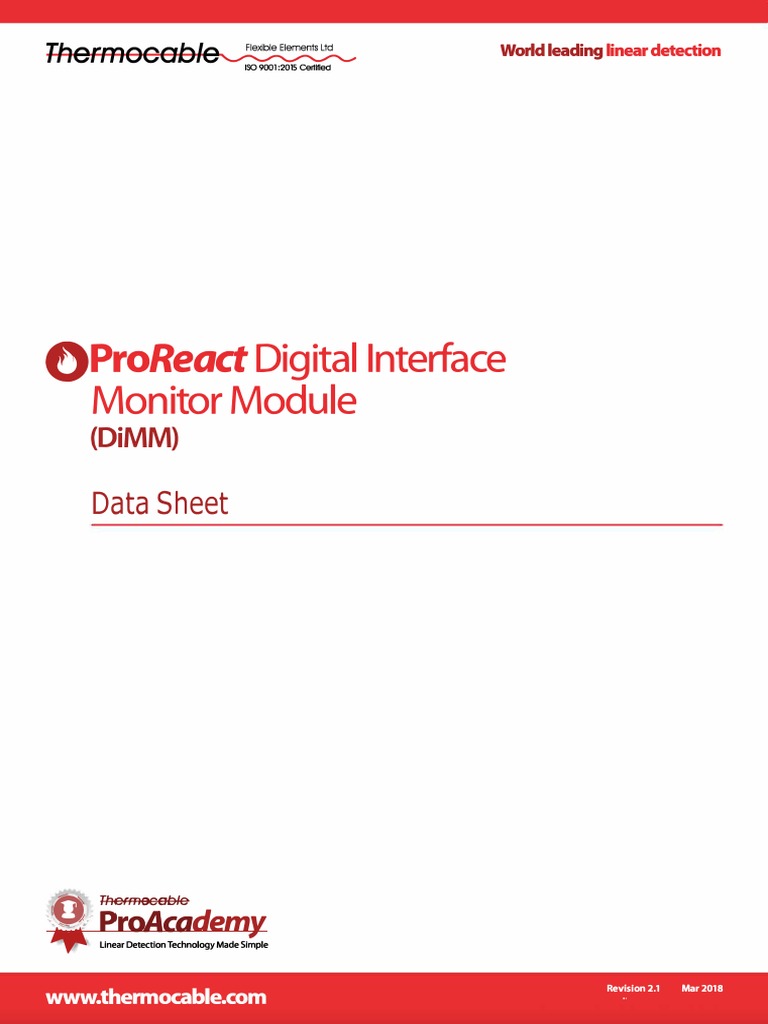 ProReact Digital LHD DiMM DataSheet | PDF | Electrical Components ...